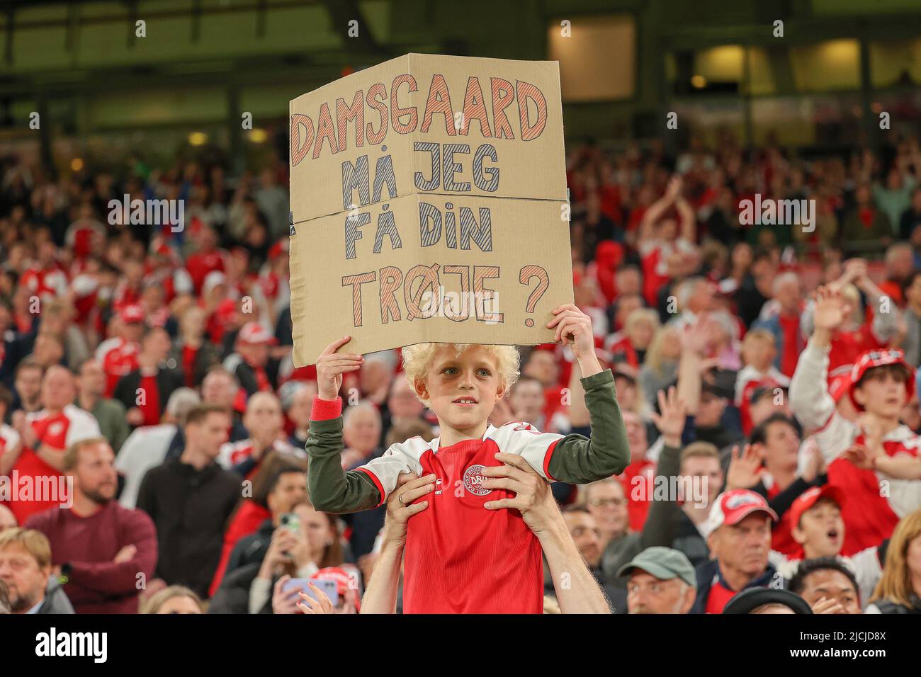 Copenhagen, Denmark. 13th June, 2022. Football fans of Denmark seen on ...