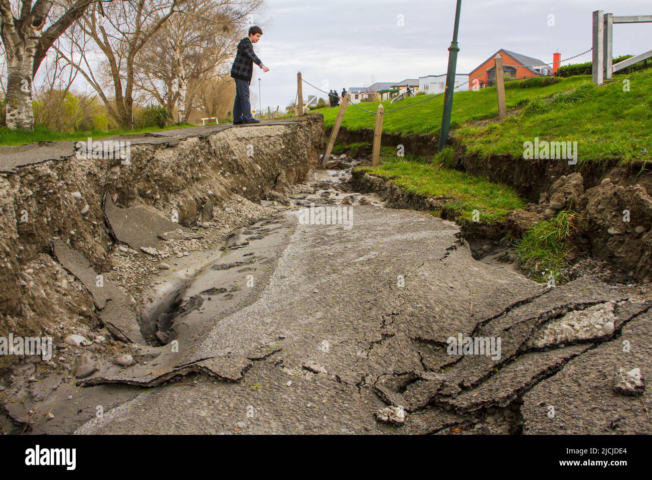 Earthquake Damage around the village of Kaiapoi, New Zealand, after the ...