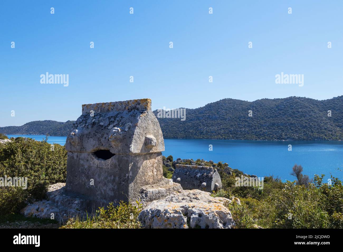 Famous historical Lycian ruins on the Lycian way, Turkey Stock Photo ...