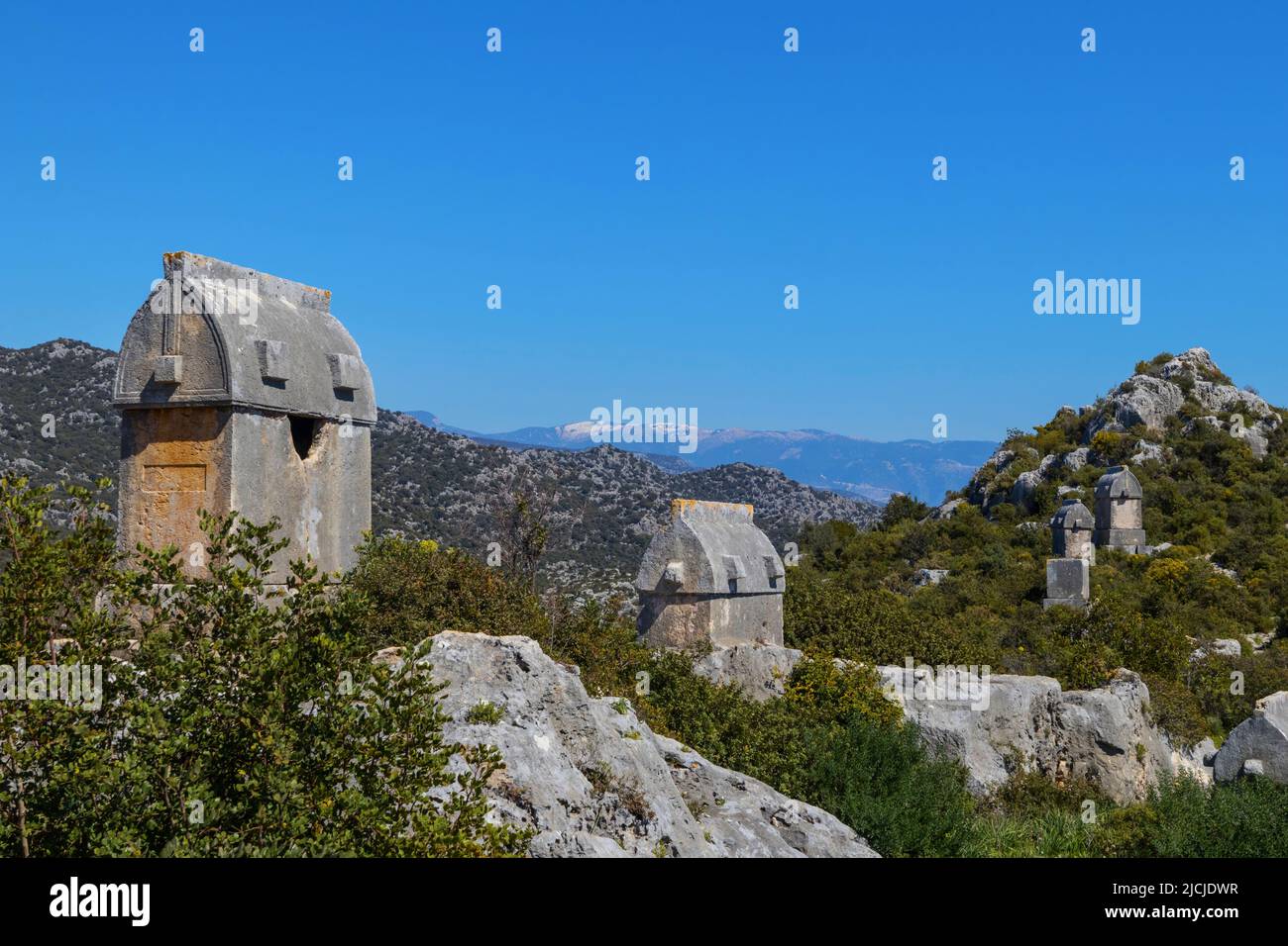 Famous historical Lycian ruins on the Lycian way, Turkey Stock Photo ...
