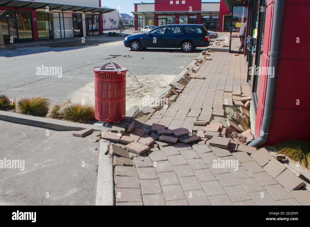 Earthquake Damage around the village of Kaiapoi, New Zealand, after the ...