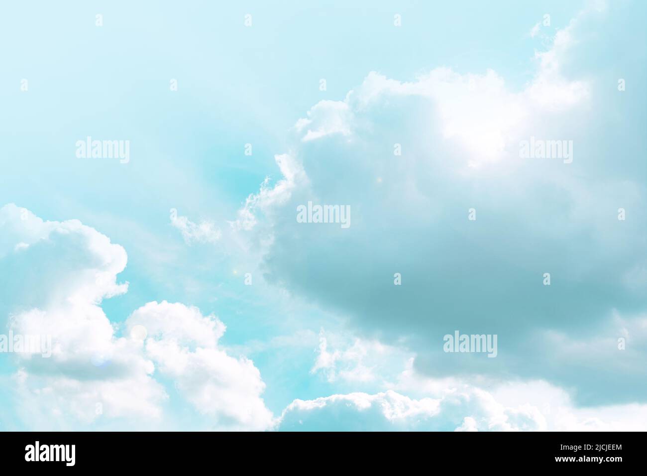 Heaven background. Clouds and sunshine. White clouds and sun rays in a ...