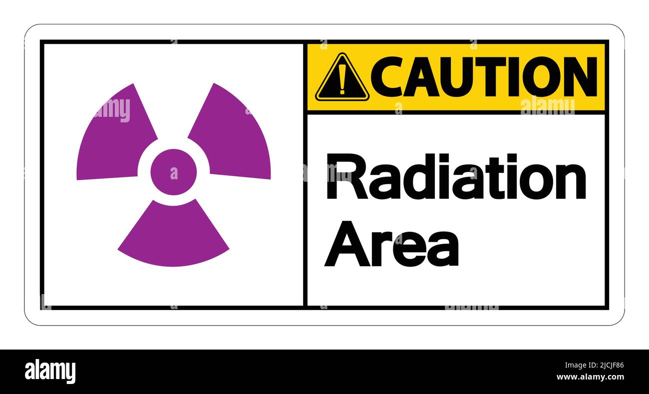 Caution Radiation Area Symbol Sign on white background,Vector ...