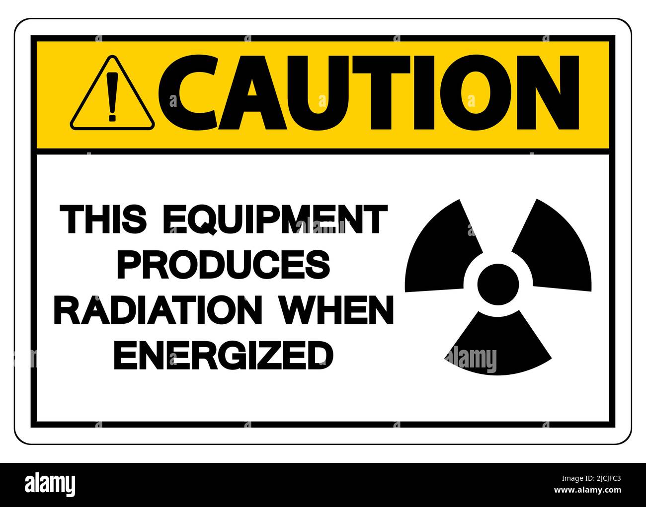 Caution This equipment produces radiation when energized Symbol Sign On ...