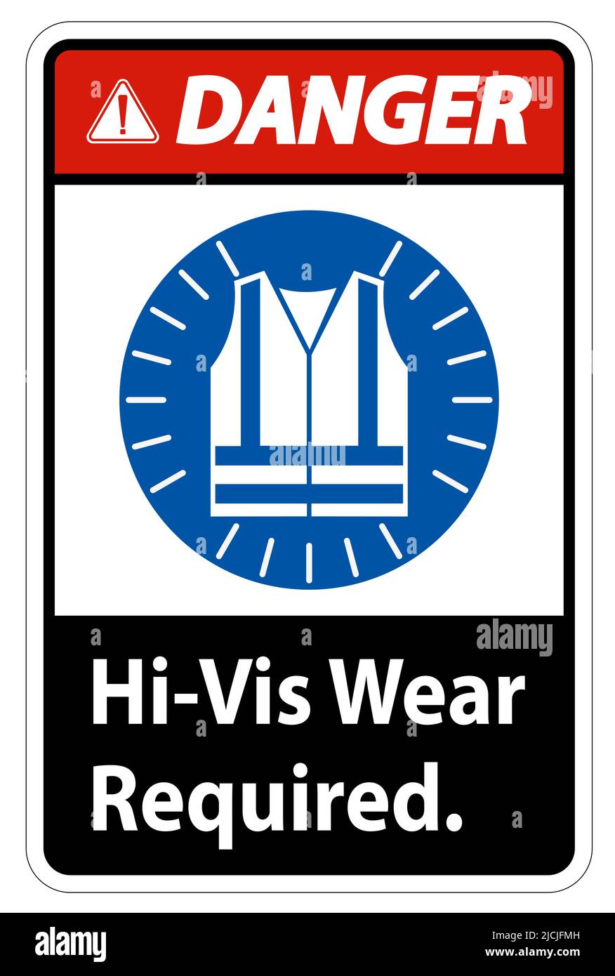 Danger Sign Hi-Vis Wear Required on white background Stock Vector Image ...