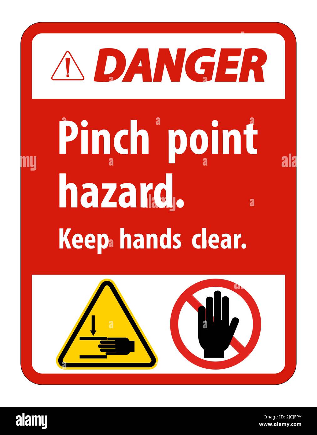 Danger Pinch Point Hazard,Keep Hands Clear Symbol Sign Isolate on White ...