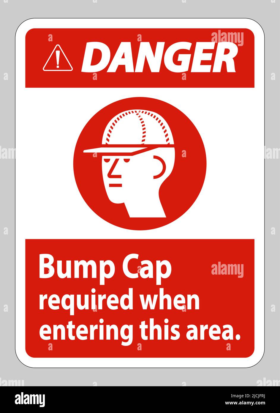 Danger Sign Bump Cap Required When Entering This Area Stock Vector ...
