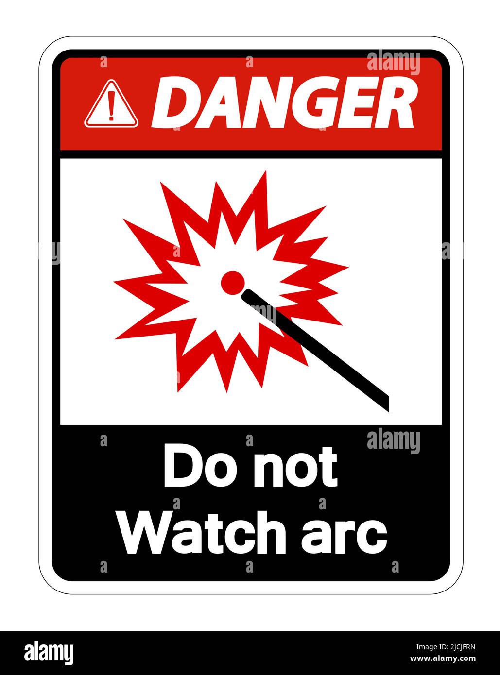 Danger Do Not Watch Arc Symbol Sign Isolate On White Background,Vector ...