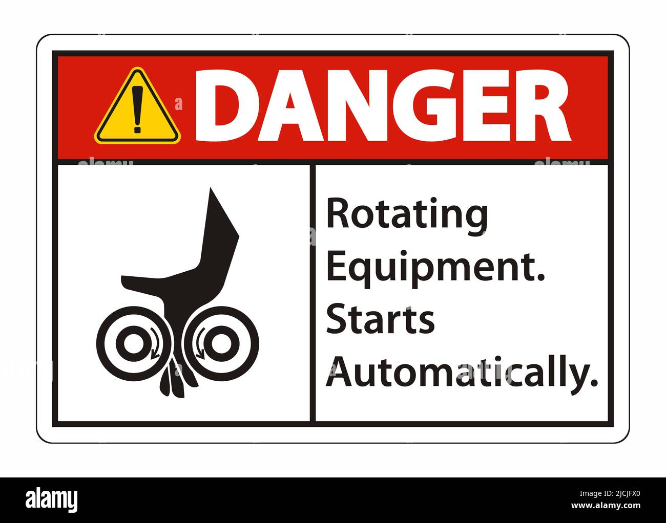 Rotating Equipment.Starts Automatically Symbol Sign Isolate on White ...