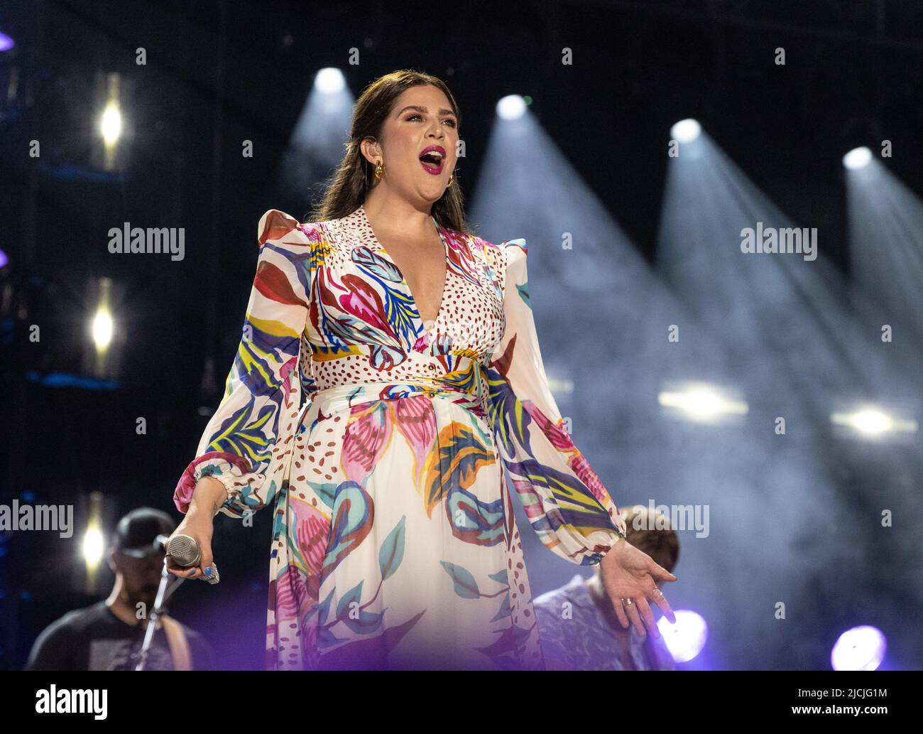 Lady A performs during day 4 of the 2022 CMA FEST at Nissan Stadium on ...