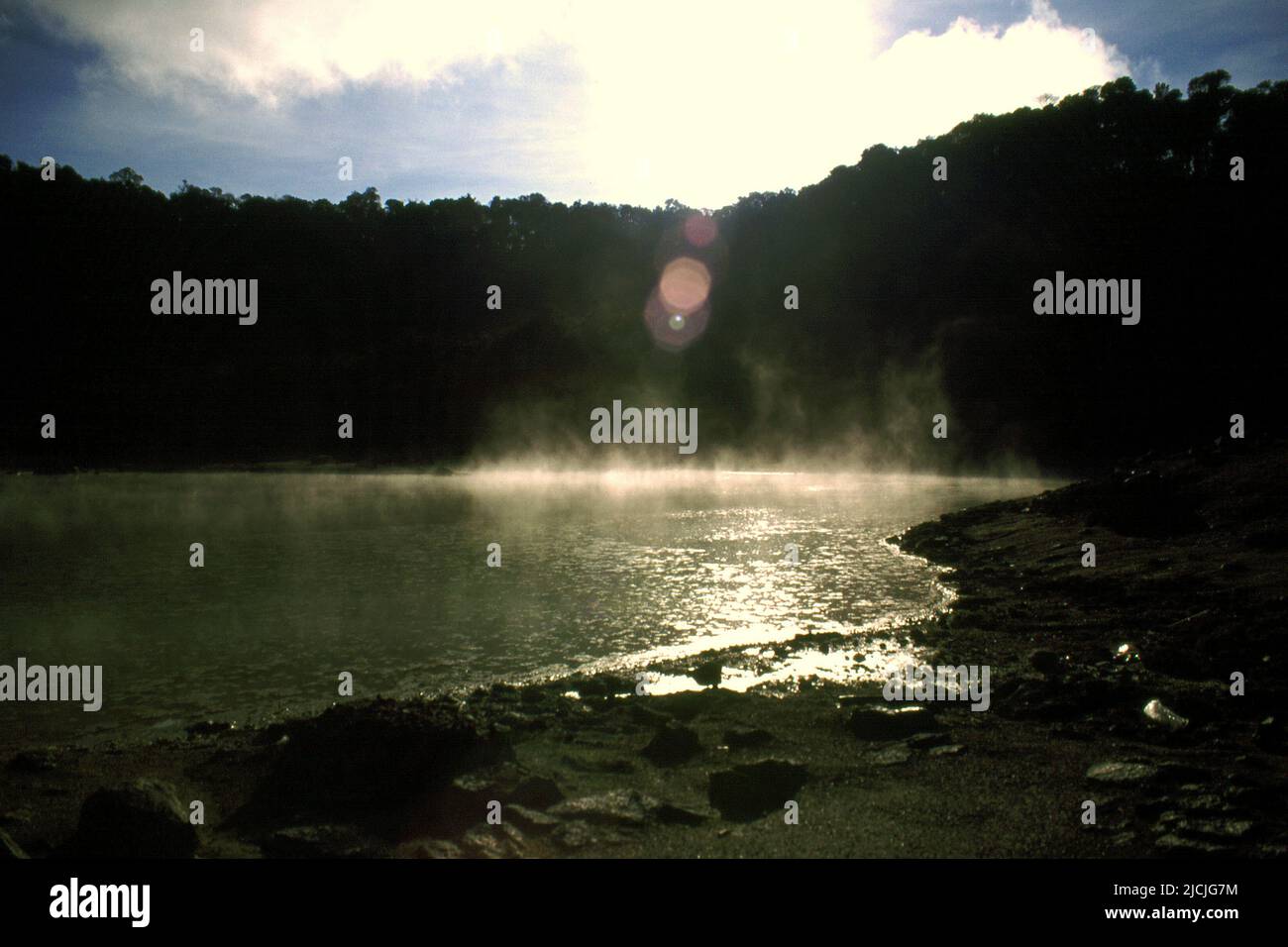 The crater lake of Mount Patuha volcano, which is popularly known as ...
