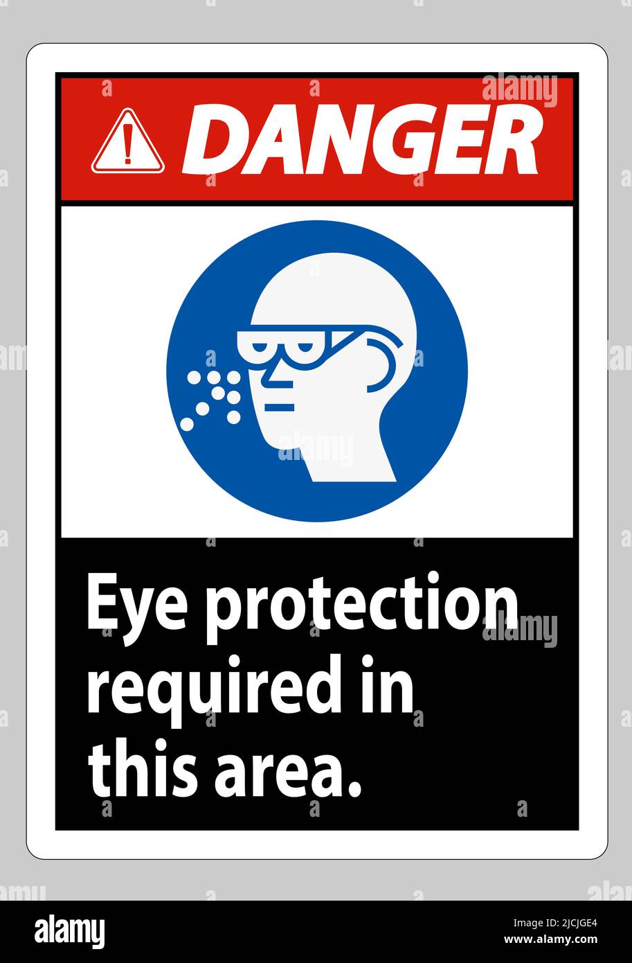 Warning Sign Eye Protection Required In This Area Stock Vector Image ...