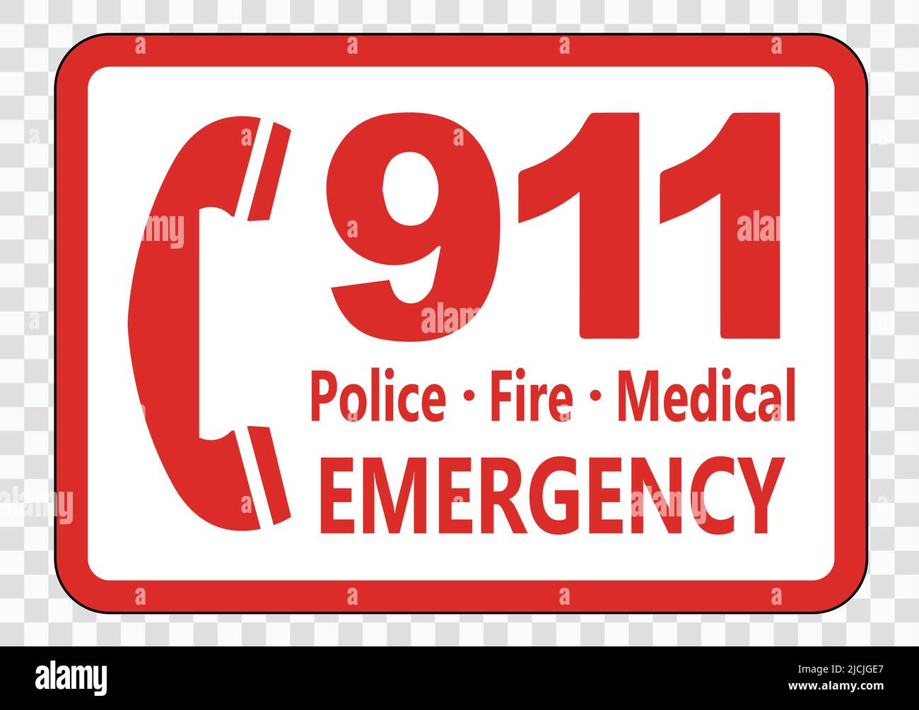 Call 911 Sign on transparent background,vector illustration Stock ...
