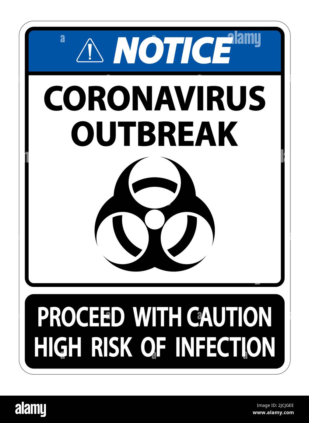Notice Coronavirus Outbreak Sign Isolate On White Background,Vector ...