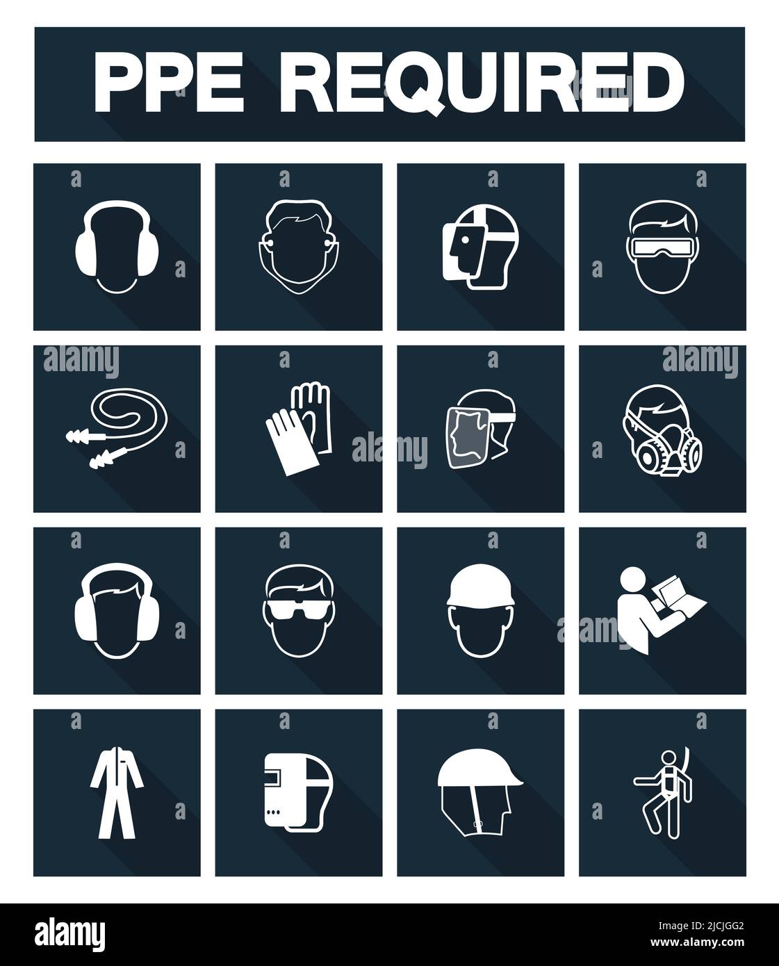 Required Personal Protective Equipment (PPE) Symbol,Safety Icon,Vector ...