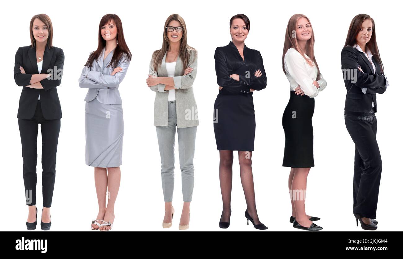 Collection of full-length portraits of young business women Stock Photo ...