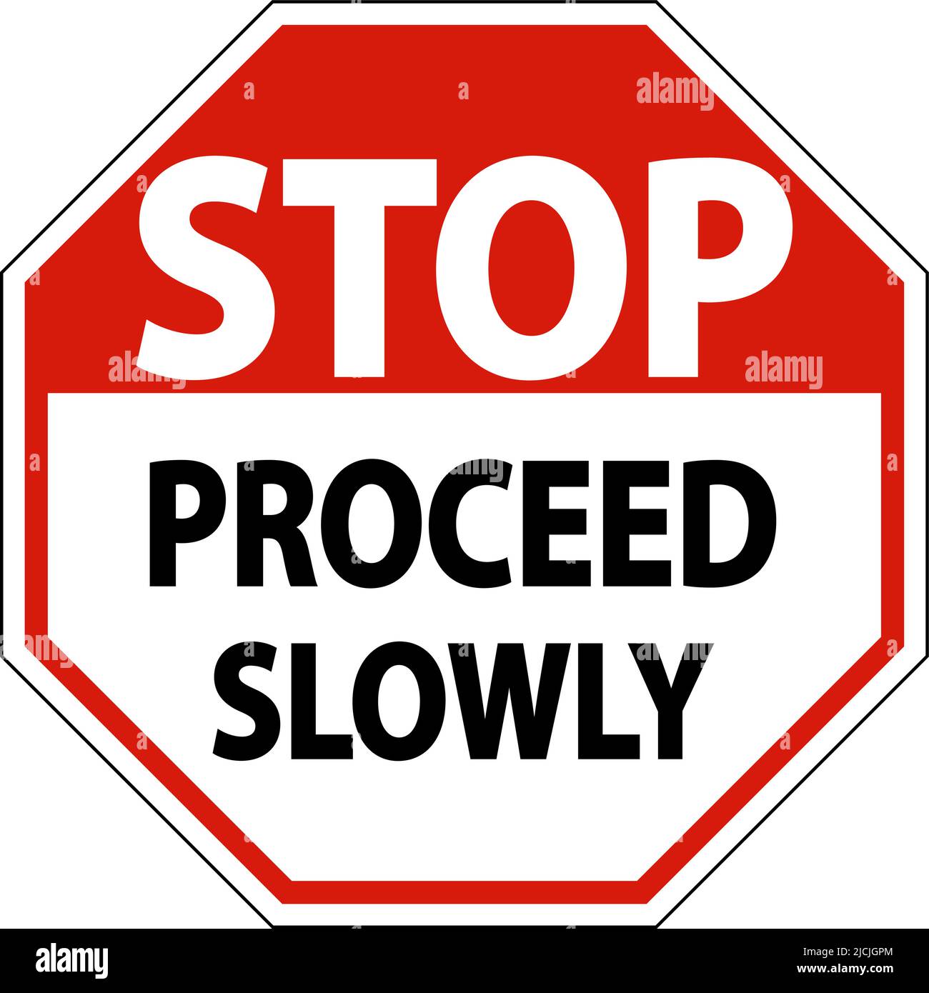 Stop Proceed Slowly Sign On White Background Stock Vector Image & Art ...