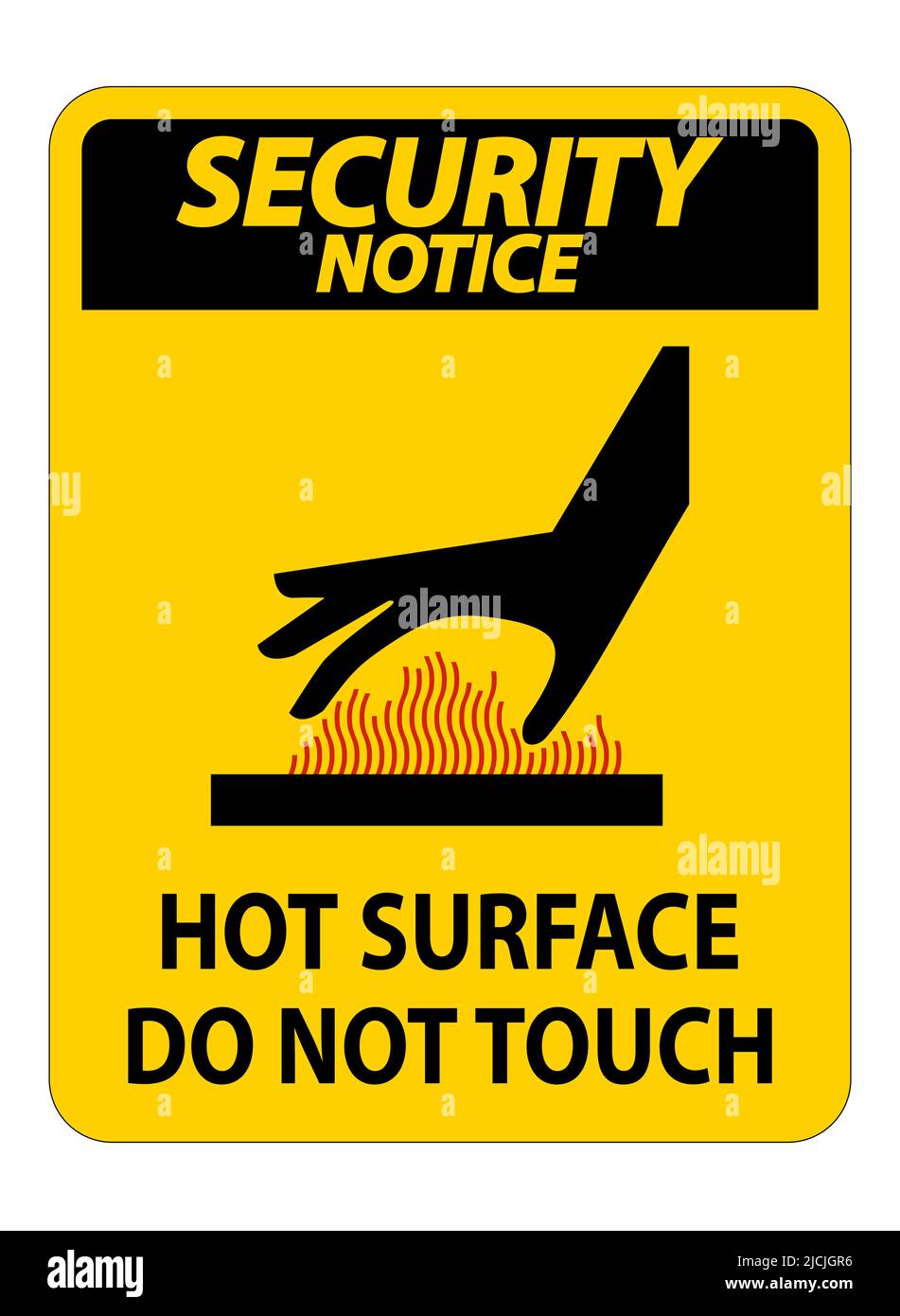 Security Notice Burn hazard,Hot surface,Do not touch Symbol Sign ...