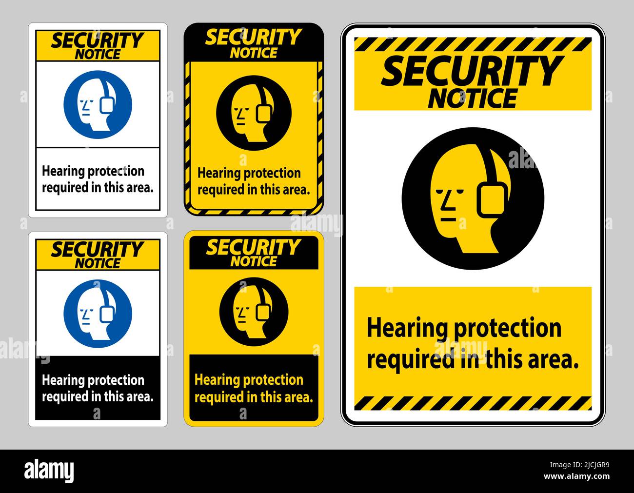 Security Notice PPE Sign Hearing Protection Required In This Area with ...