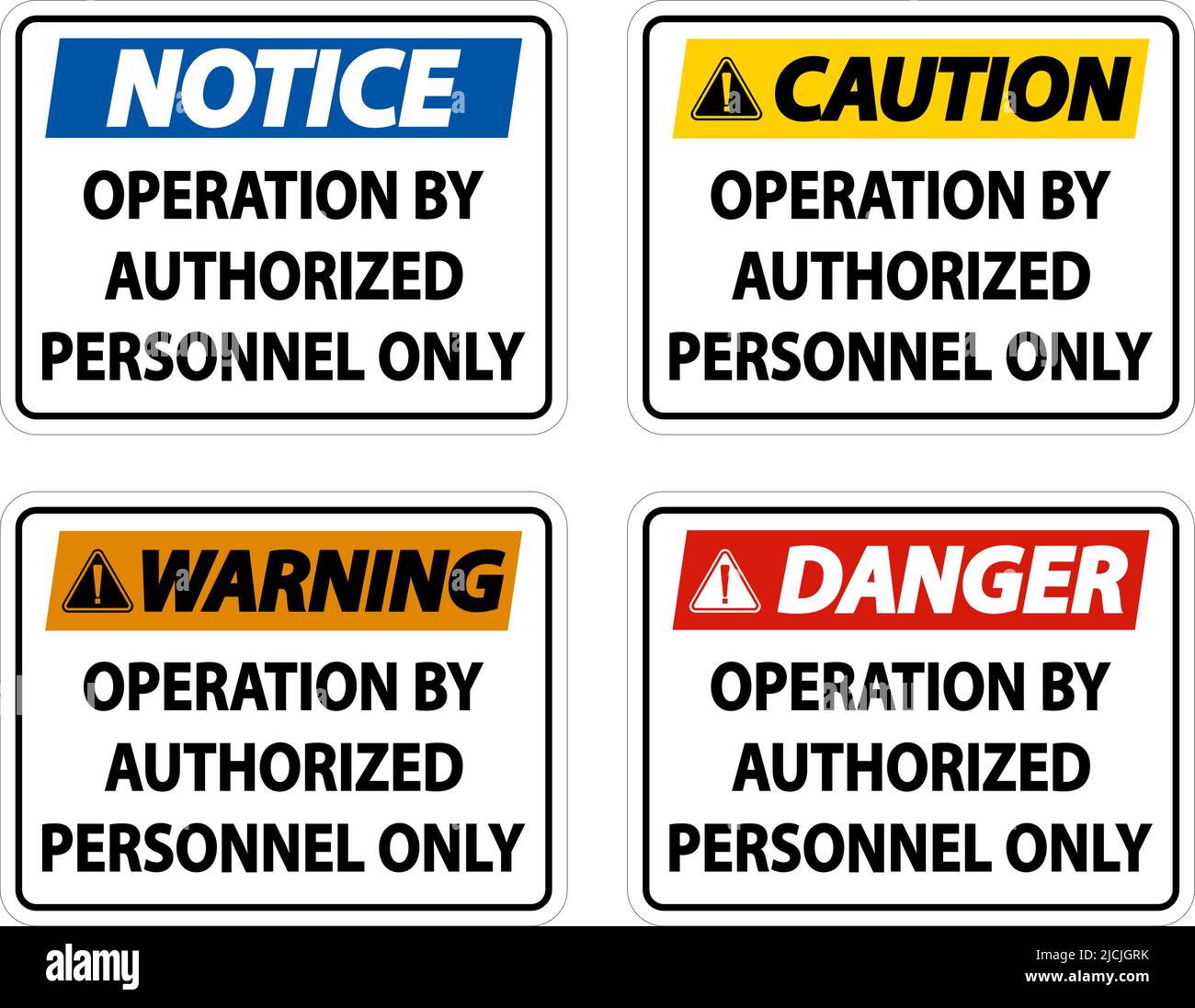 Operation By Authorized Label Sign On White Background Stock Vector ...