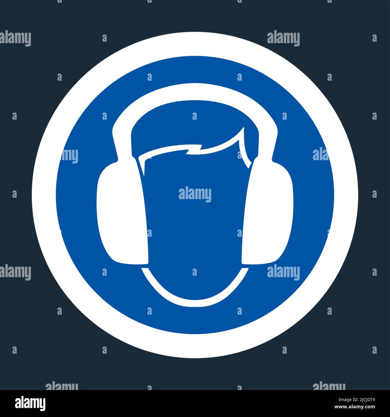 Symbol Wear Ear muff sign on black background,Vector illustration Stock ...