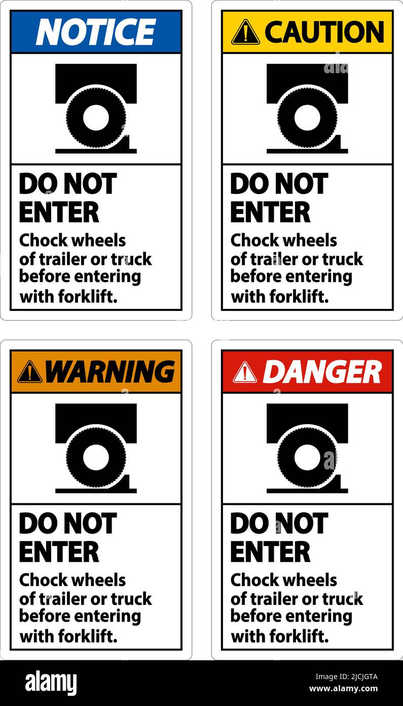 Chock Wheels of Trailer Sign On White Background Stock Vector Image ...