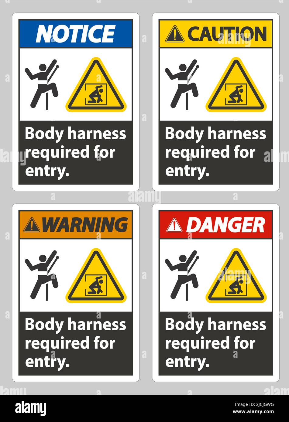 Body Harness Required For Entry Sign Stock Vector Image & Art - Alamy