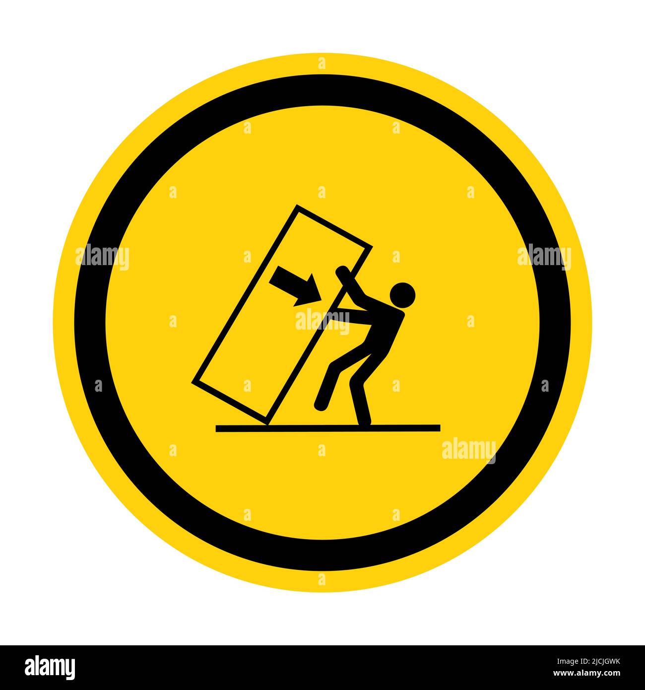 Body Crush Tip over Hazard Symbol Sign Isolate on White Background ...