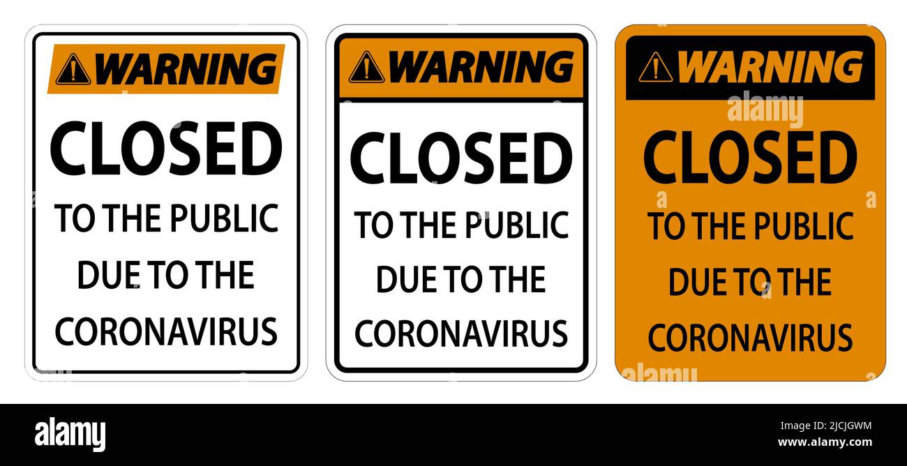 Warning Closed to public sign on white background Stock Vector Image ...
