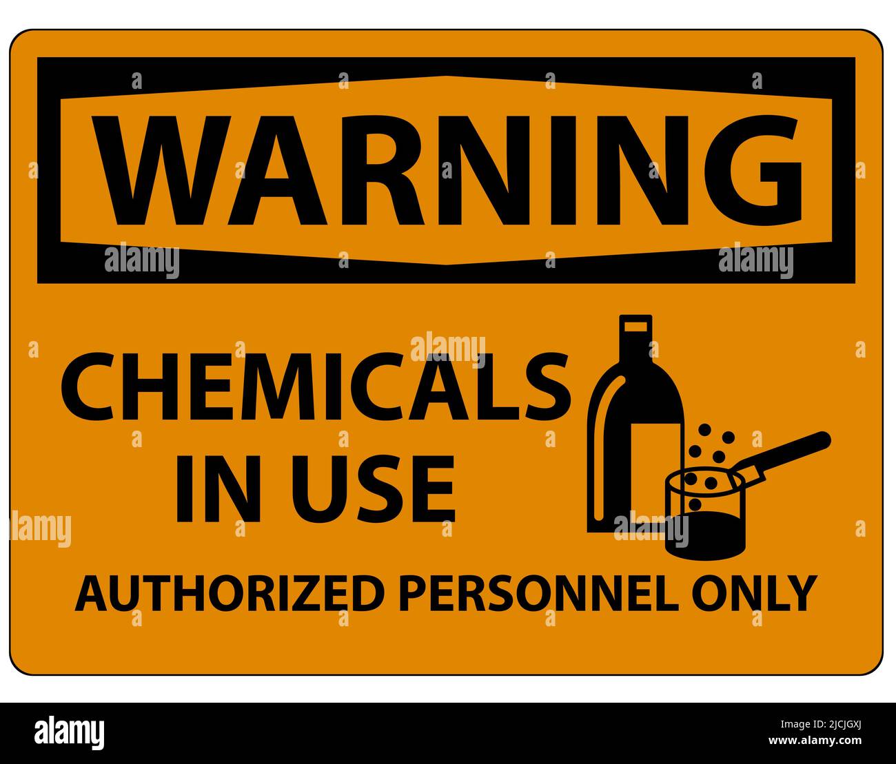 Warning Chemicals In Use Symbol Sign On White Background Stock Vector ...