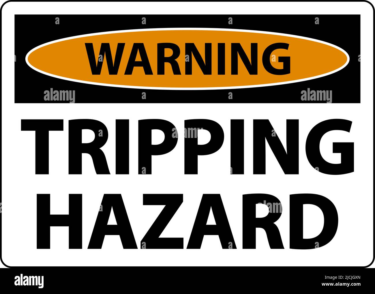 Warning Tripping Hazard Sign On White Background Stock Vector Image ...