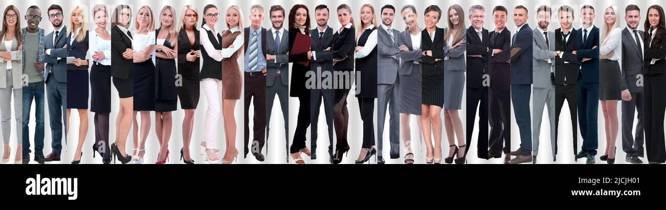 panoramic collage of groups of successful employees Stock Photo - Alamy