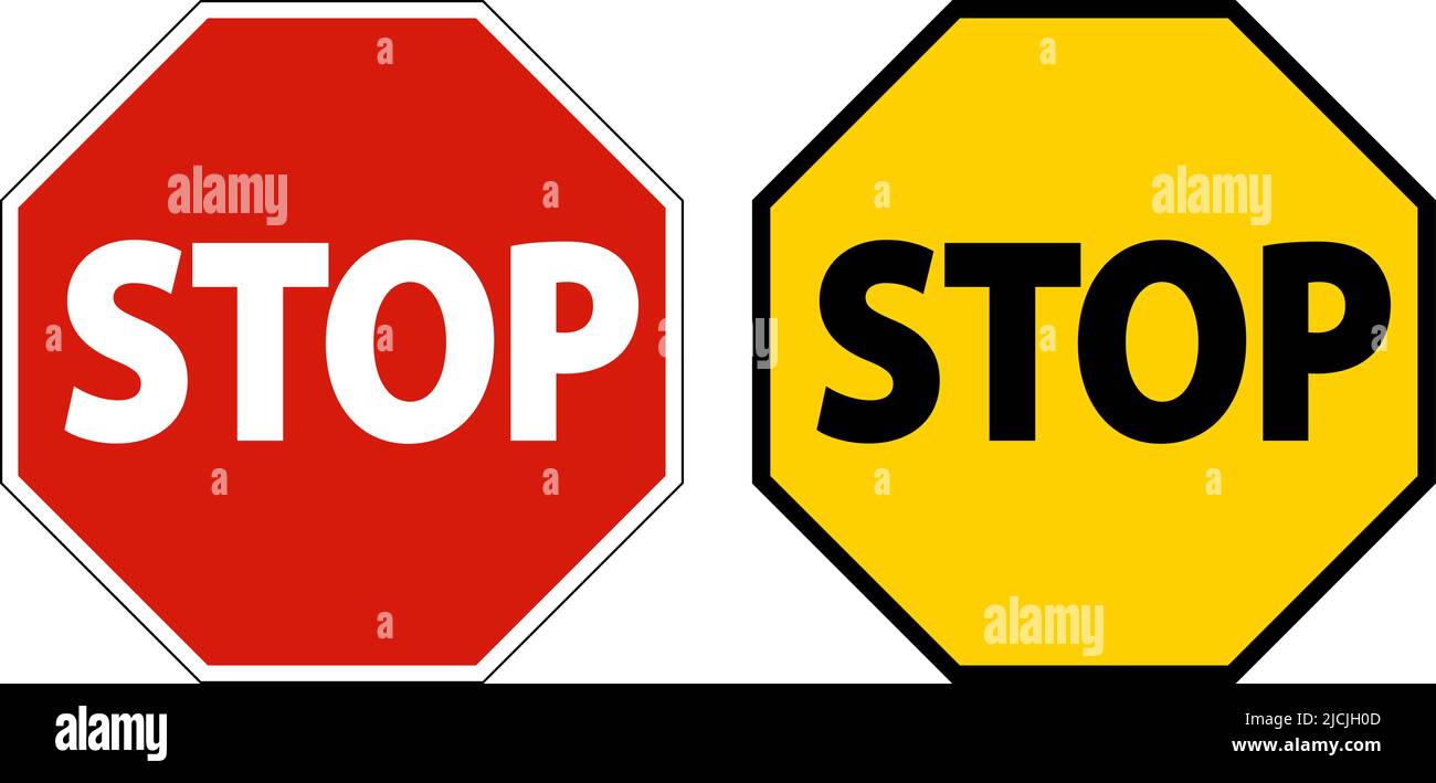 Stop Safety Sign On White Background Stock Vector Image & Art - Alamy