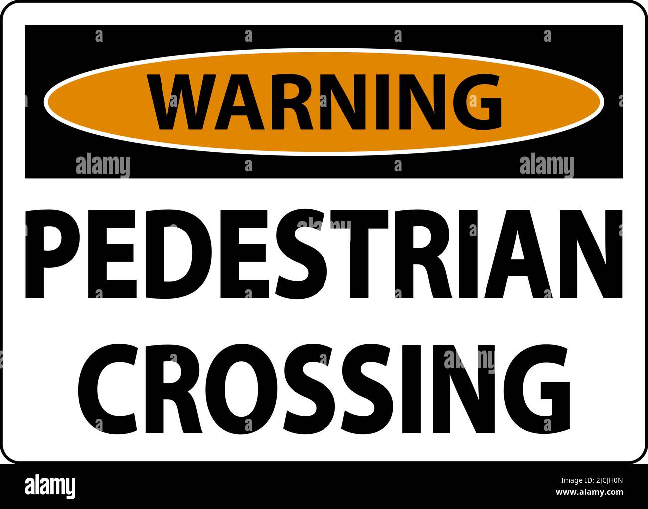 Warning Pedestrian Crossing Sign On White Background Stock Vector Image ...