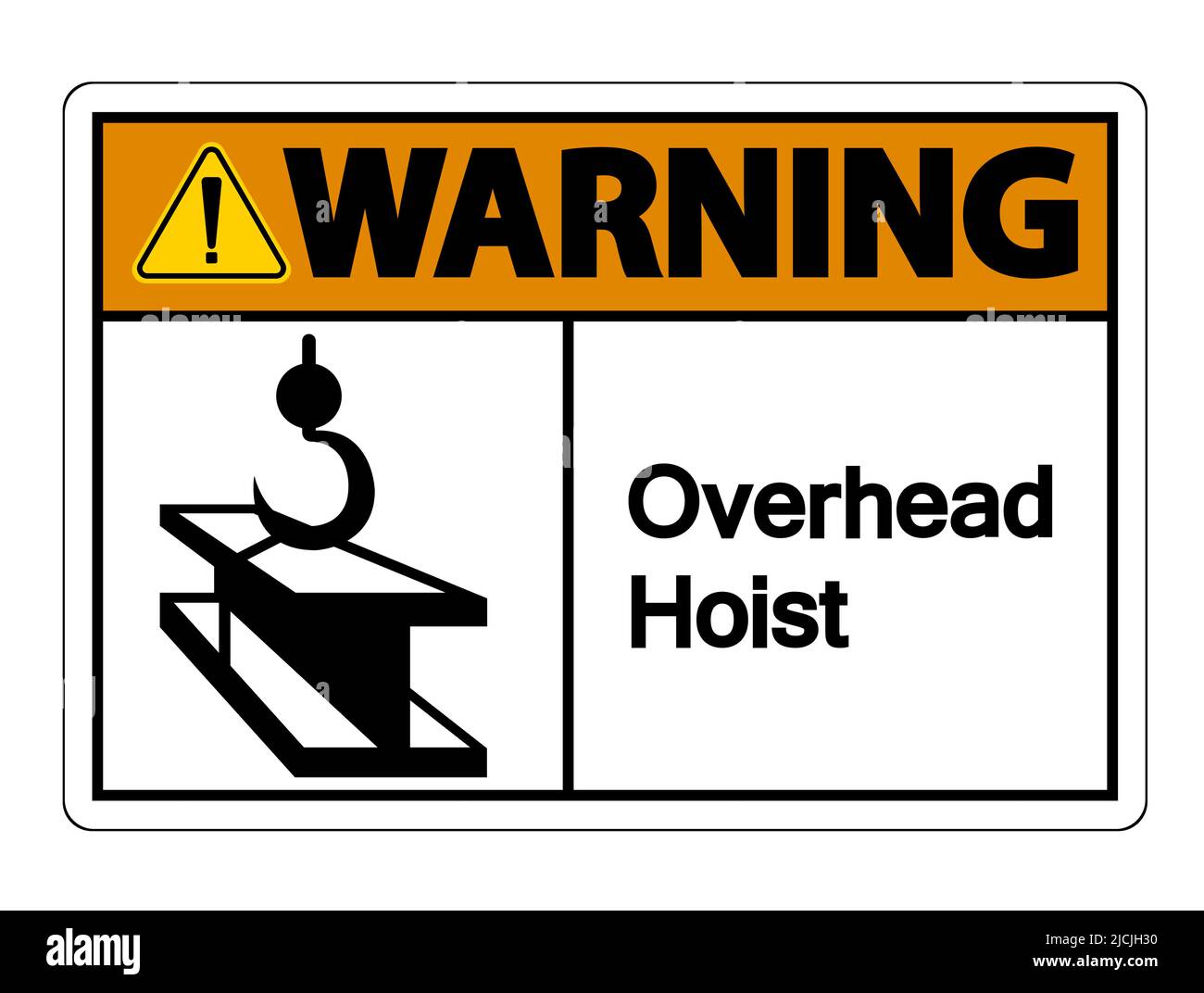 Warning Overhead Hoist Symbol Sign Isolate On White Background,Vector ...