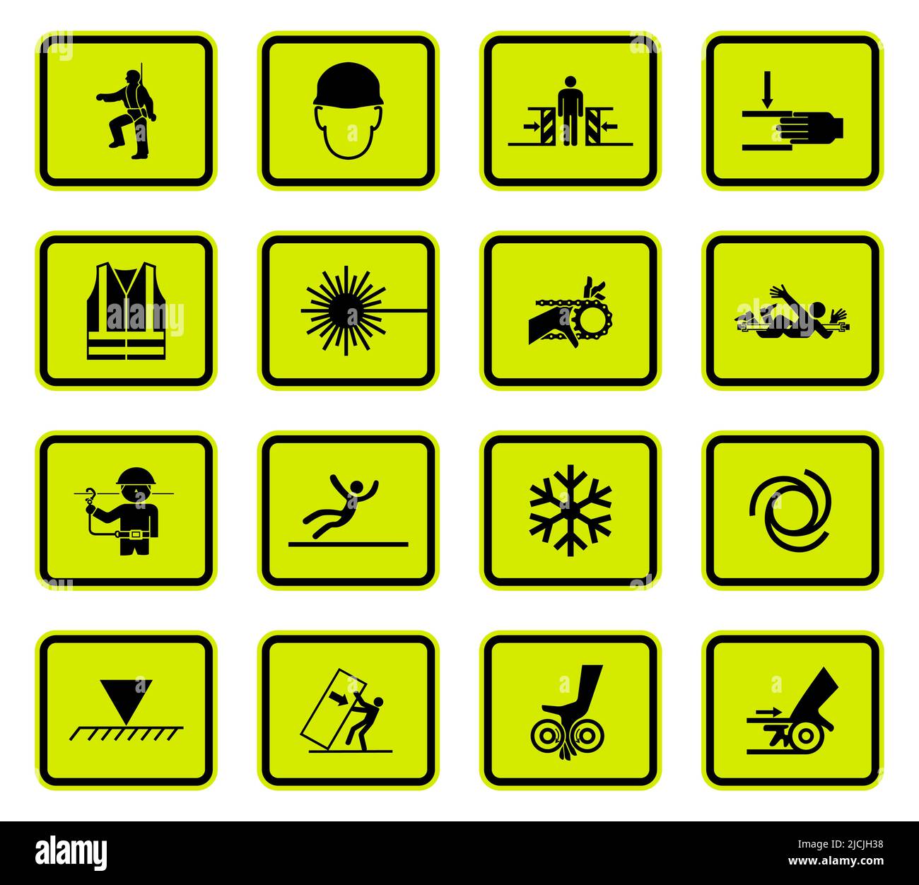 Warning Hazard Symbols labels Sign Isolated on White Background,Vector ...