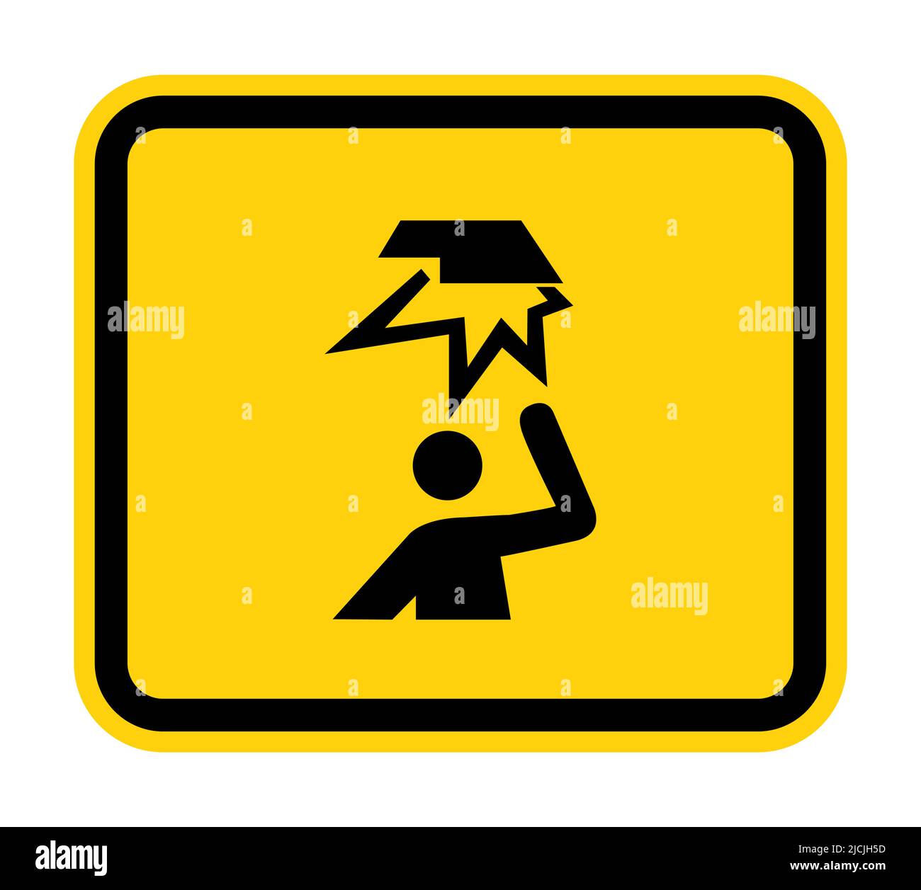 Beware Overhead Obstacles Symbol Isolate On White Background,Vector ...