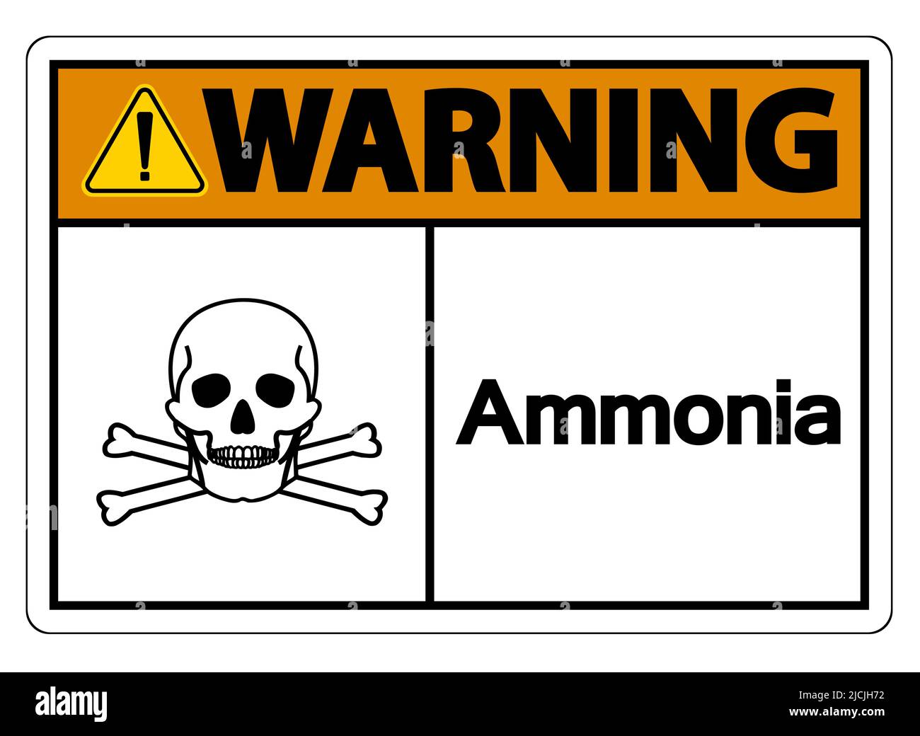Warning Ammonia Symbol Sign On White Background Stock Vector Image ...