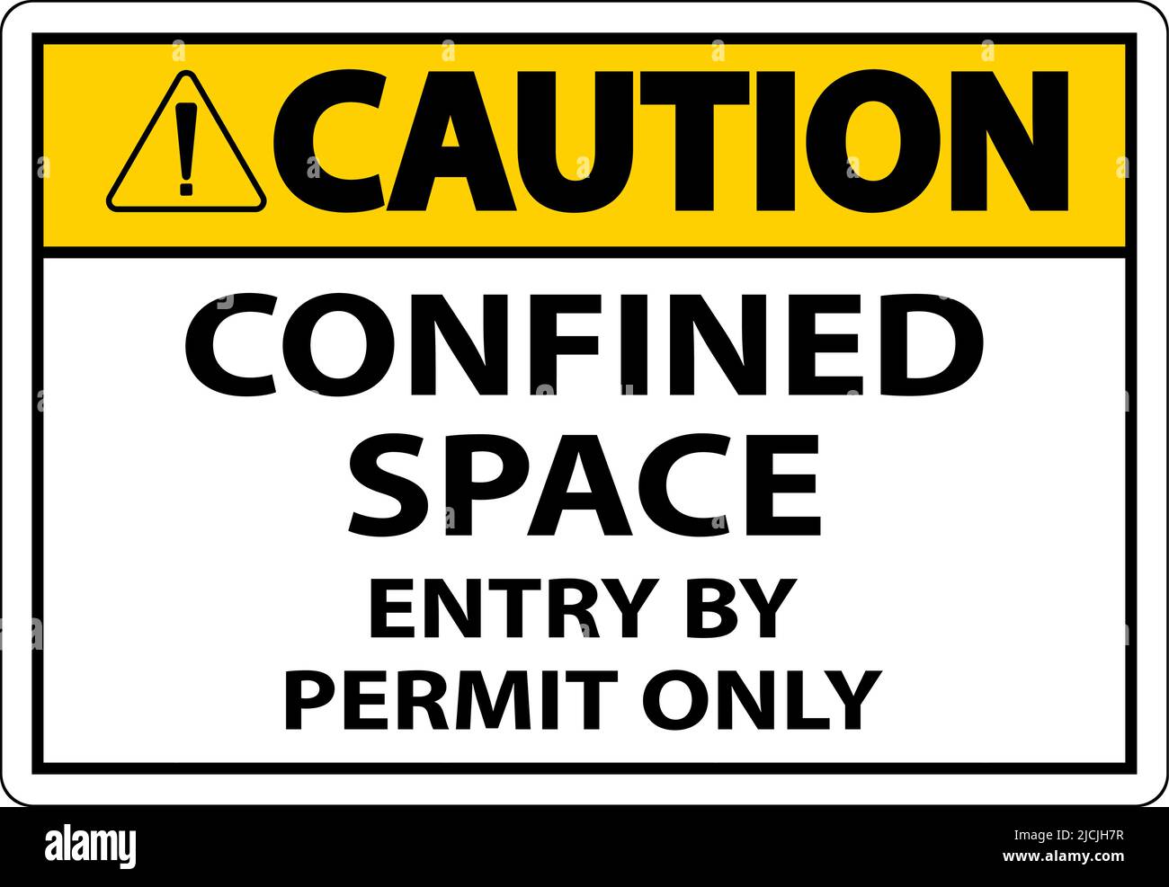 Caution Confined Space Entry By Permit Only Sign Stock Vector Image ...
