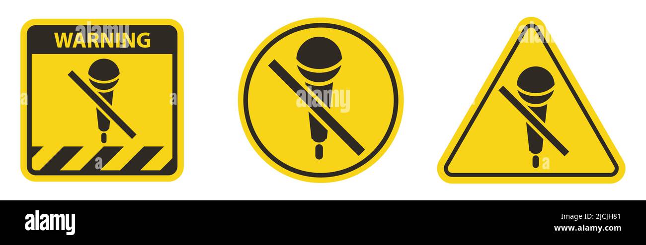 Do not record,Do not use Microphone icon,Speaker symbol Stock Vector ...