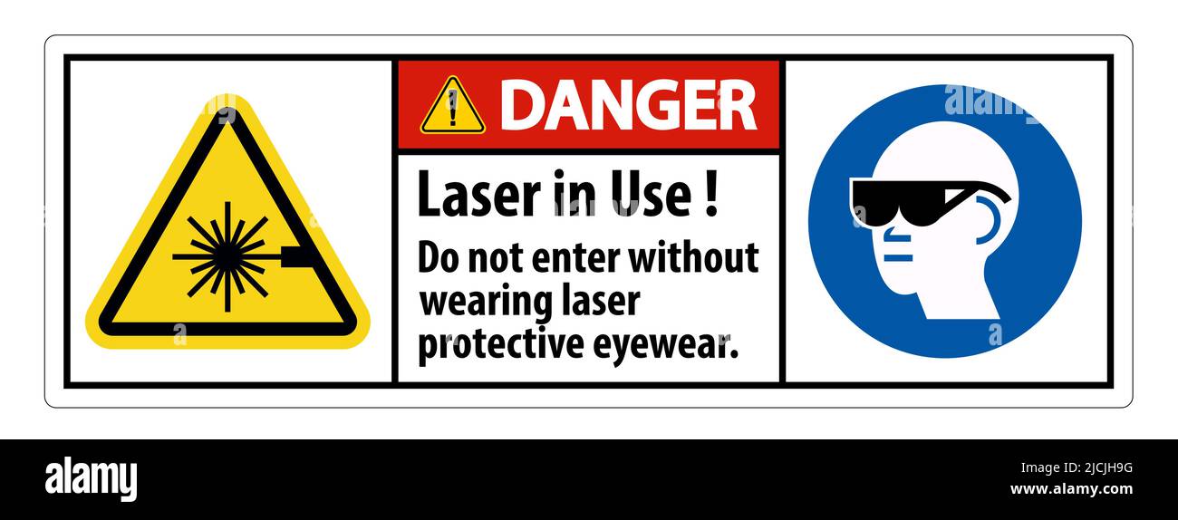 Danger Warning PPE Safety Label,Laser In Use Do Not Enter Without ...
