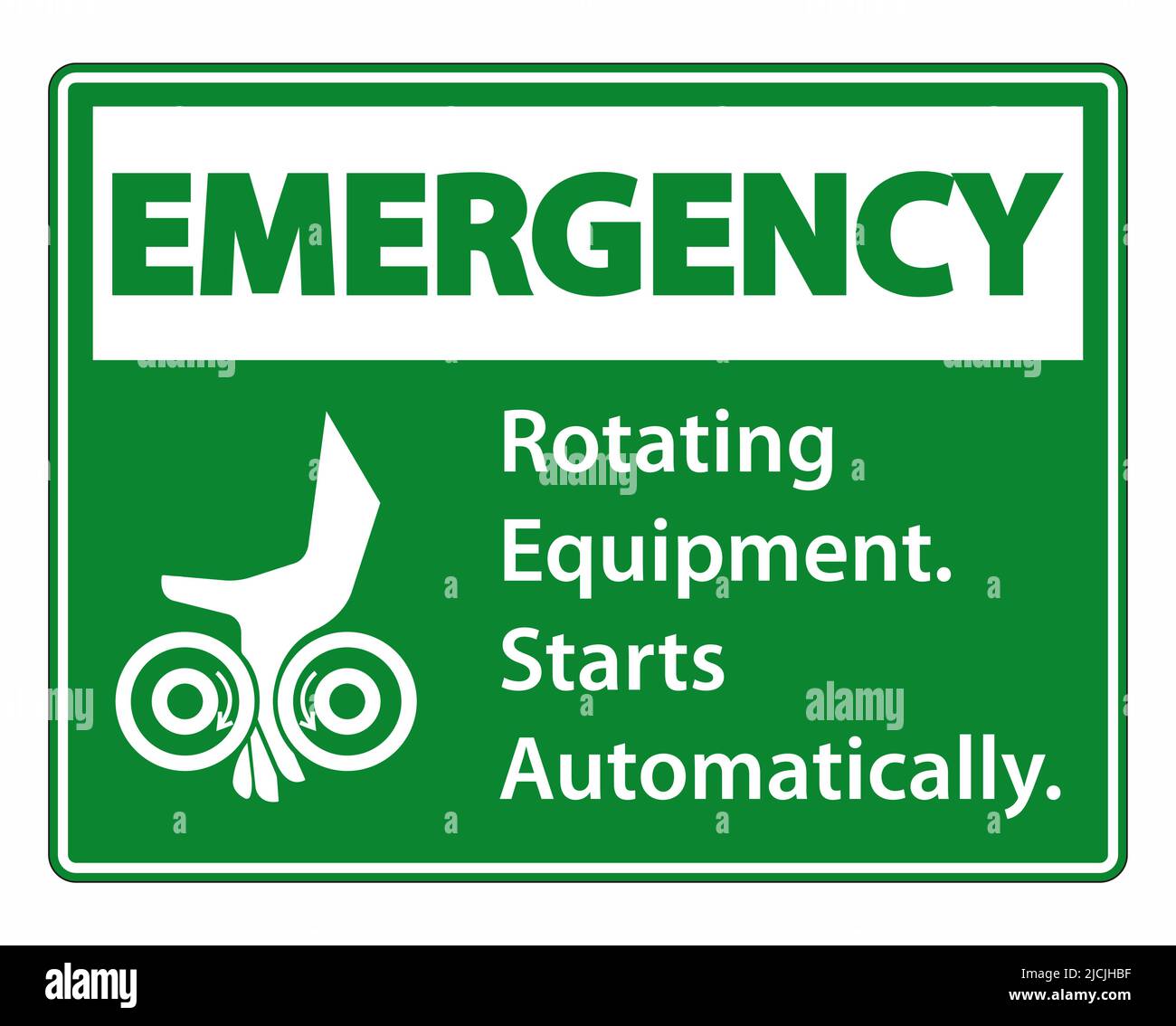 Rotating Equipment.Starts Automatically Symbol Sign Isolate on White ...