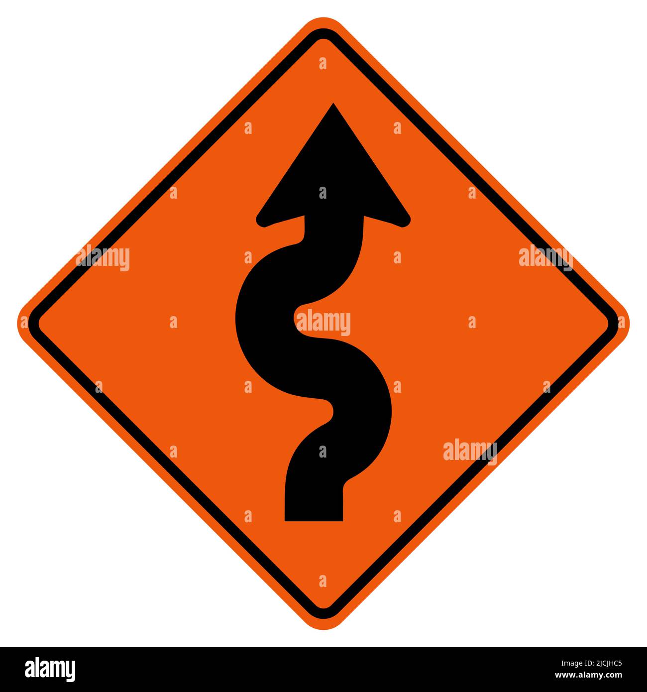 Winding Traffic Road Symbol Sign Isolate on White Background,Vector ...