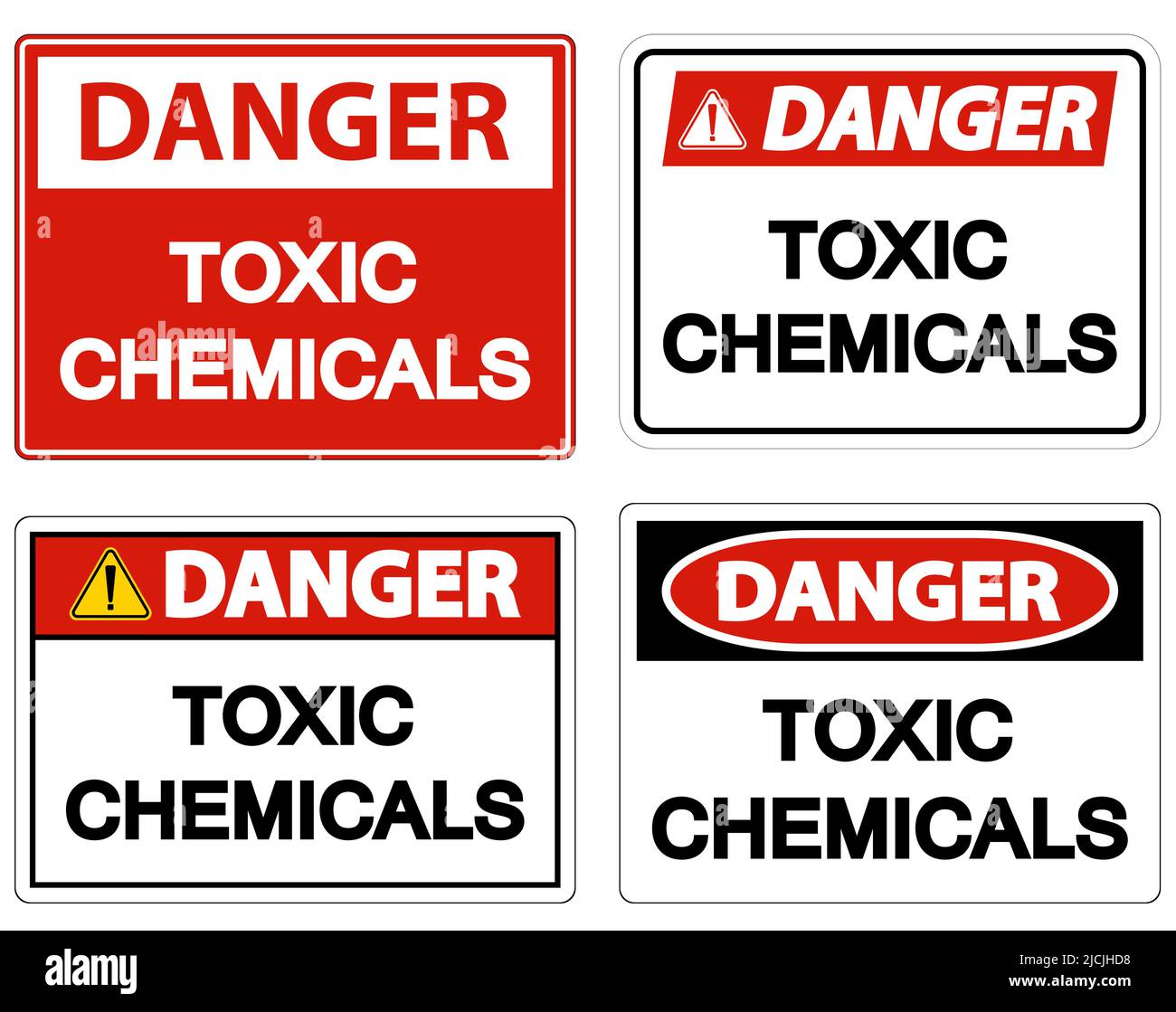 Danger Toxic Chemicals Symbol Sign On White Background Stock Vector ...