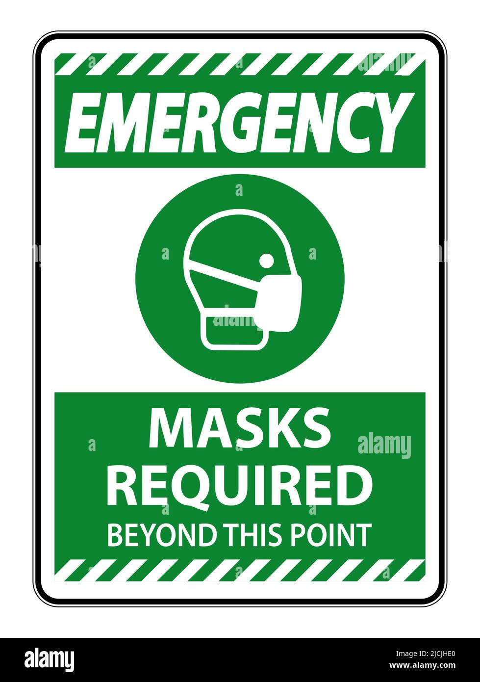 Emergency Masks Required Beyond This Point Sign Isolate On White ...
