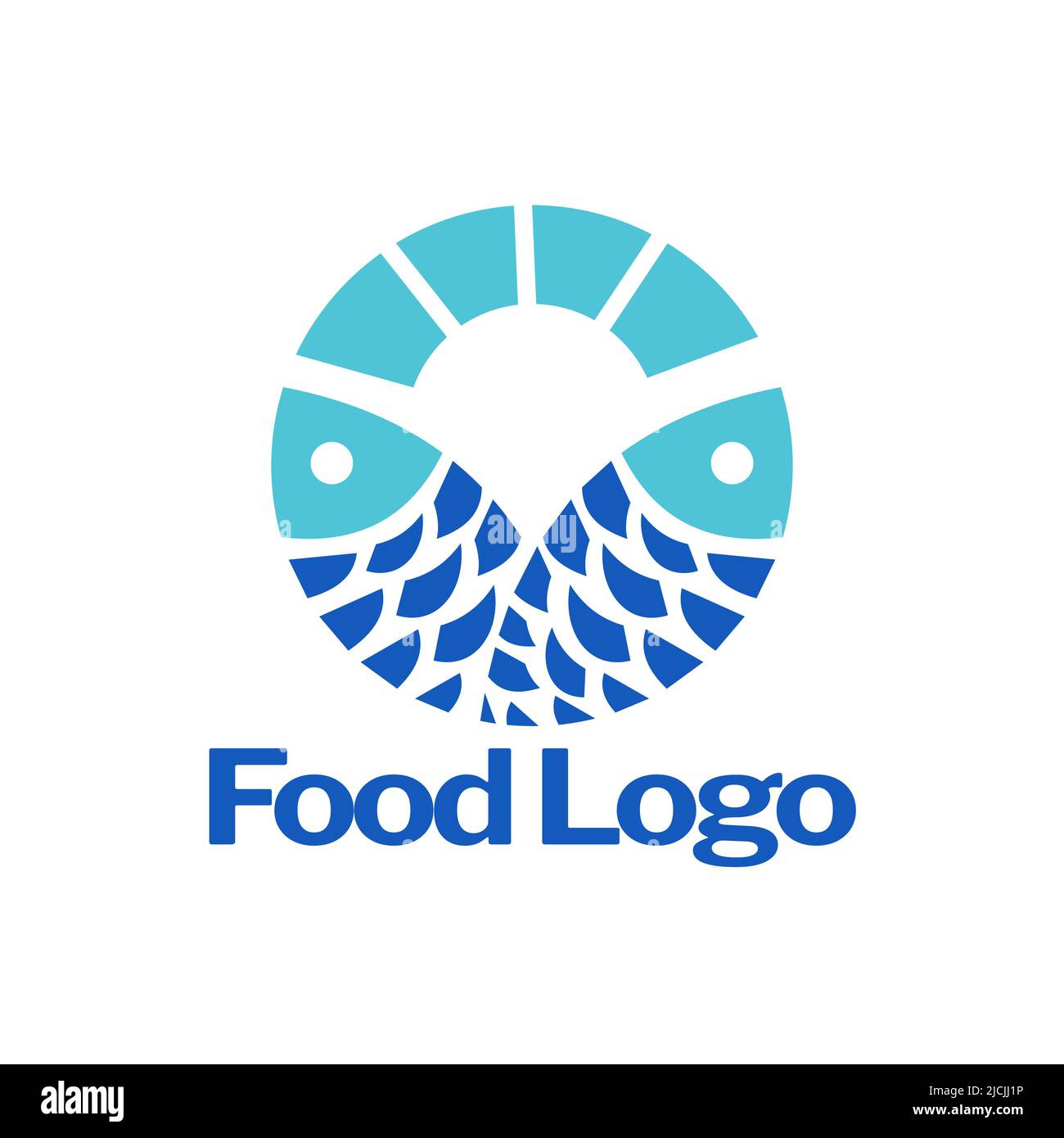 Seafood logo design, illustration of two circle fish Stock Vector Image ...