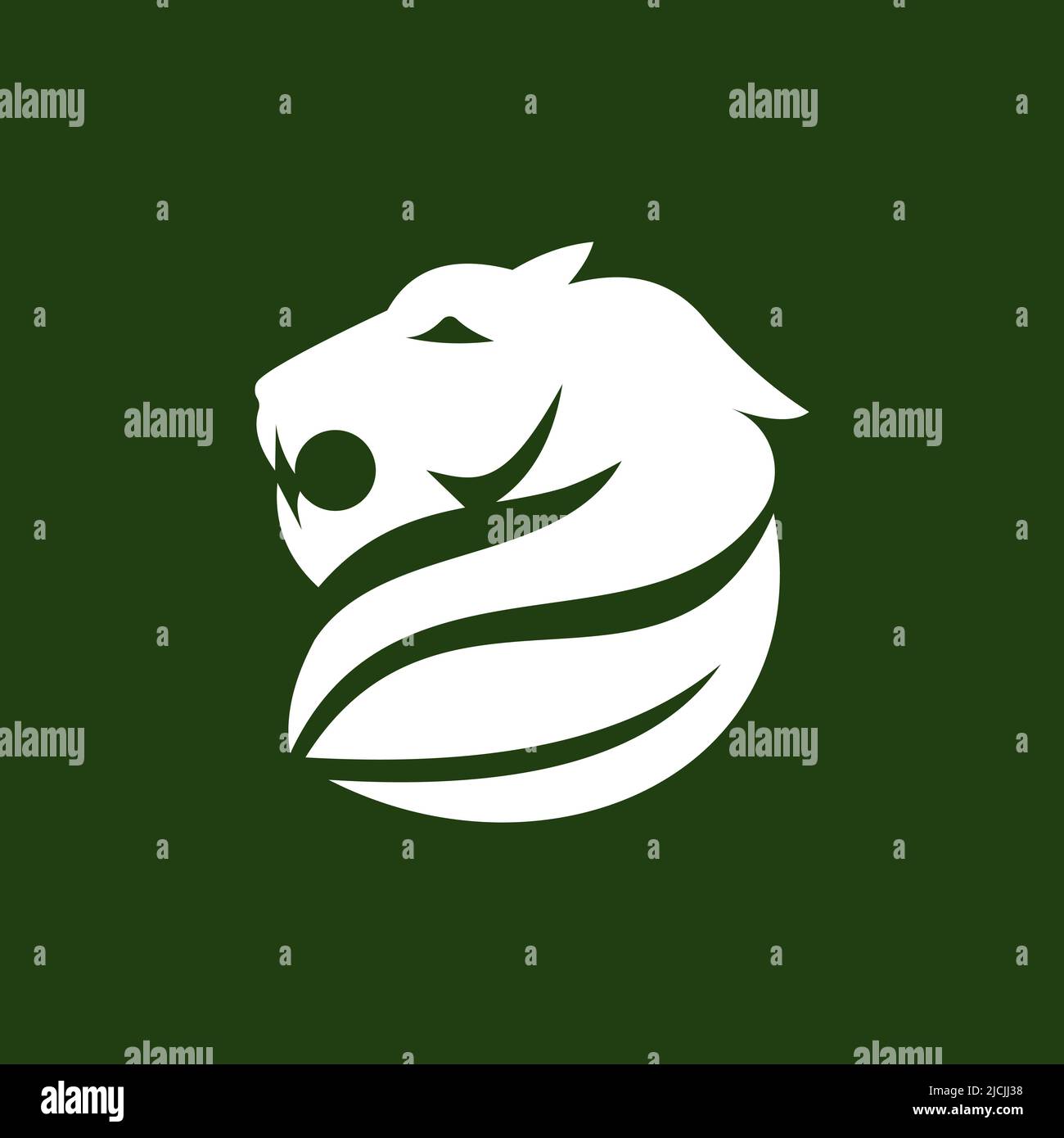 Modern lion head illustration logo, leaf design vector template Stock ...