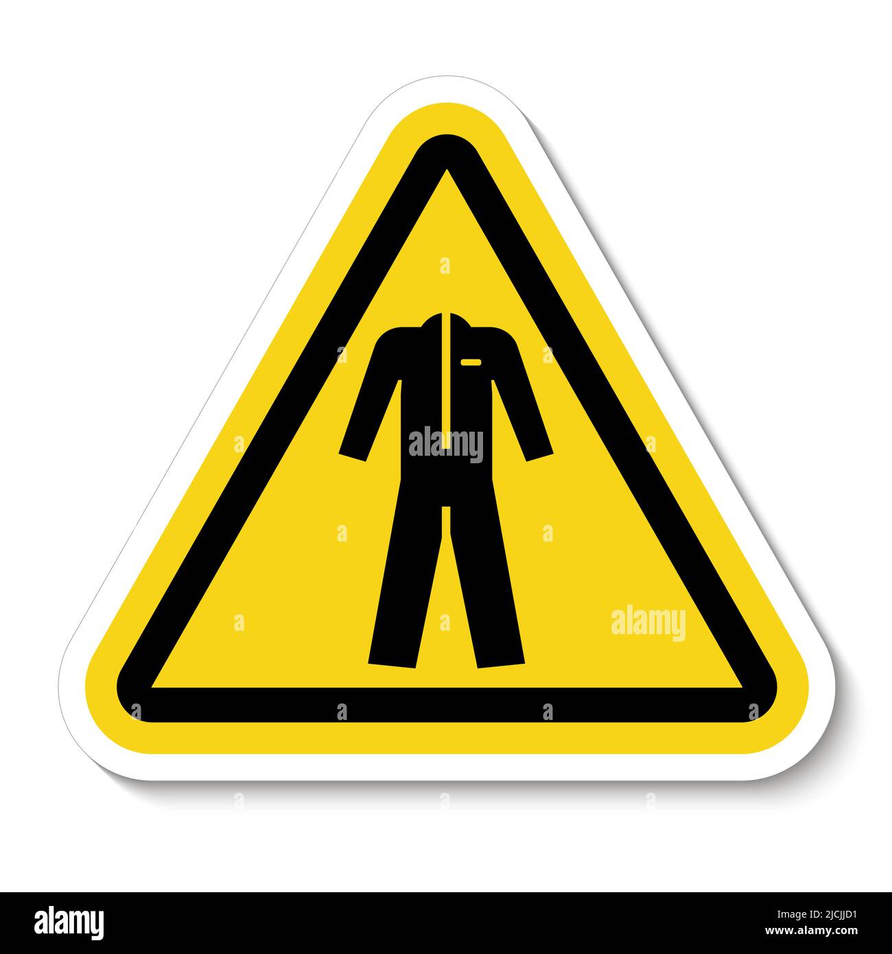 Caution Wear protective clothing sign on white background Stock Vector ...