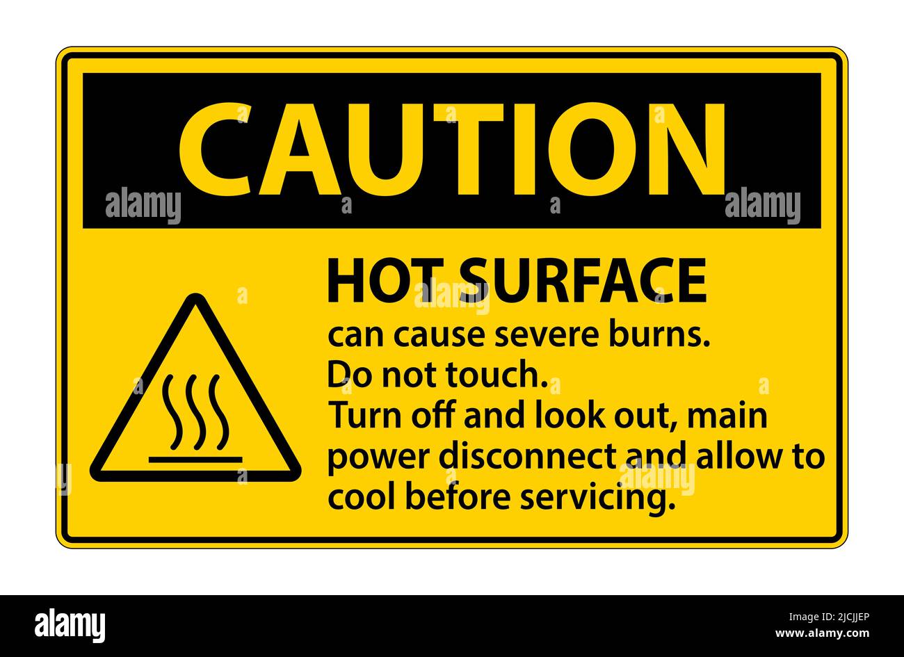 Caution Hot surface sign on white background Stock Vector Image & Art ...