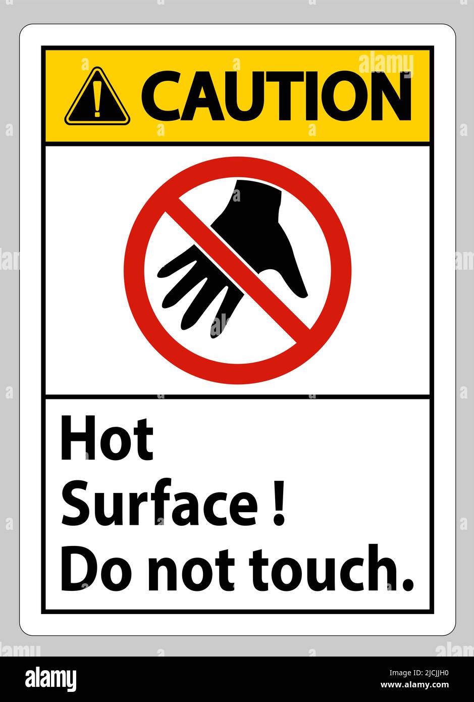 Caution Sign Hot Surface Do Not Touch On White Background Stock Vector ...